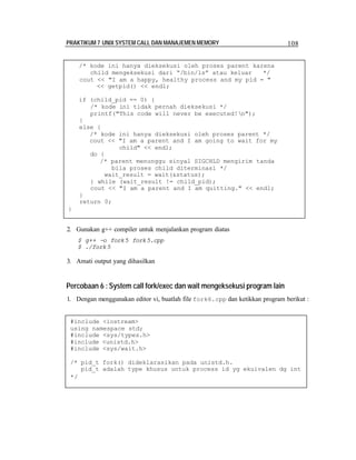 Pertemuan11 unix system call dan manajemen memory | PDF