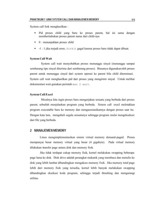 Pertemuan11 unix system call dan manajemen memory | PDF