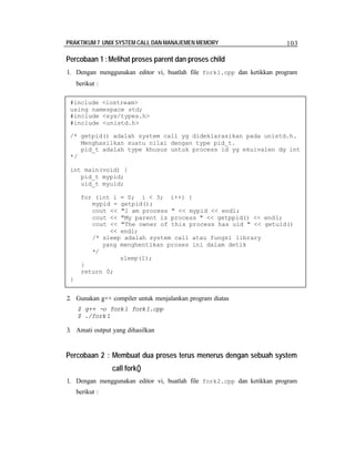 Pertemuan11 unix system call dan manajemen memory | PDF