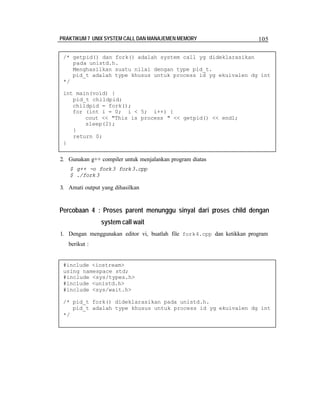 Pertemuan11 unix system call dan manajemen memory | PDF