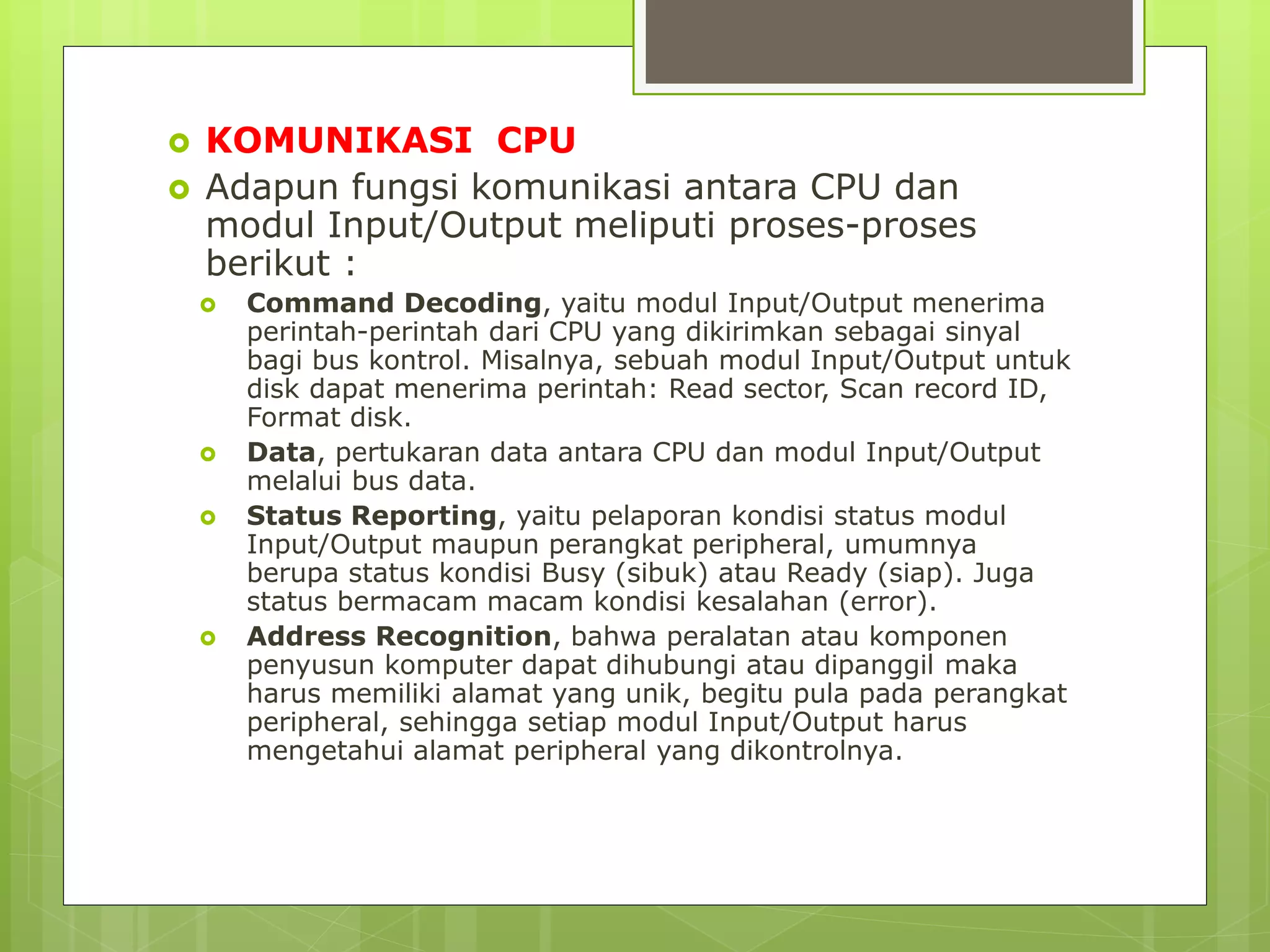 Pertemuan 11 input output | PPTX