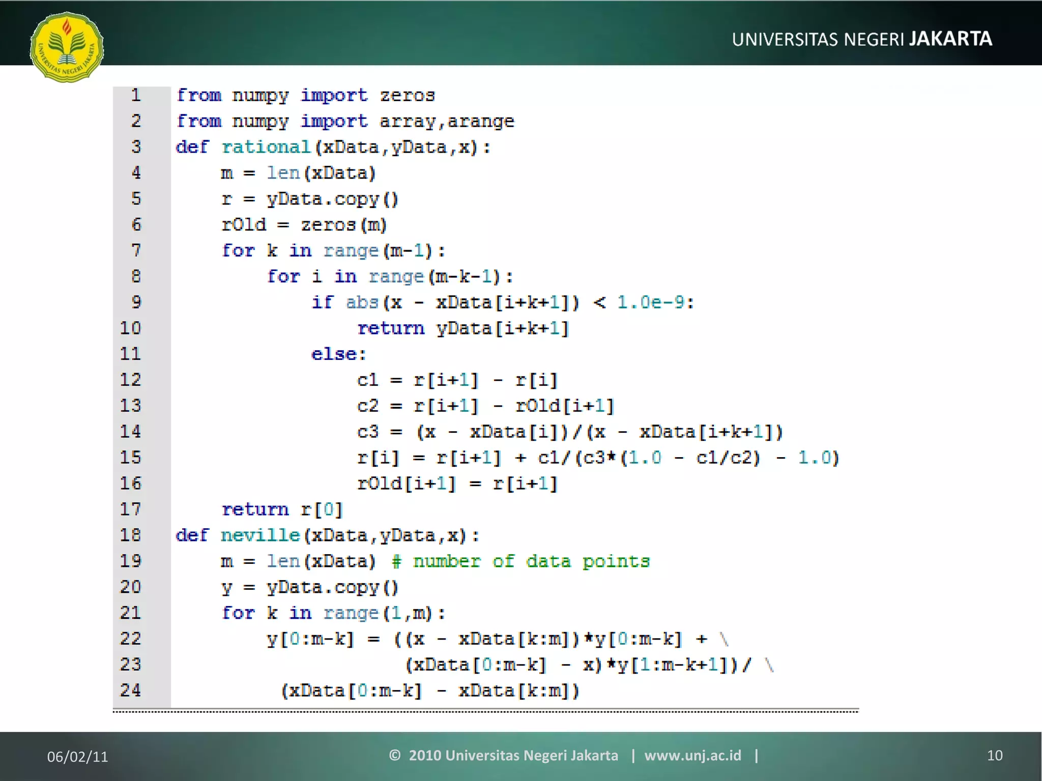 Komputasi fisika (11) interpolasi polinomial | PPT