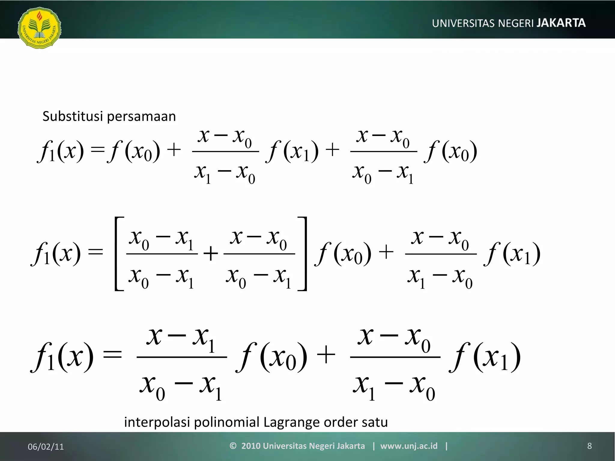 Komputasi fisika (11) interpolasi polinomial | PPT