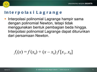 Komputasi fisika (11) interpolasi polinomial | PPT