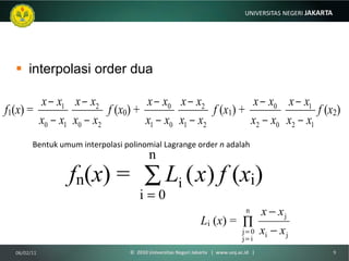 Komputasi fisika (11) interpolasi polinomial | PPT