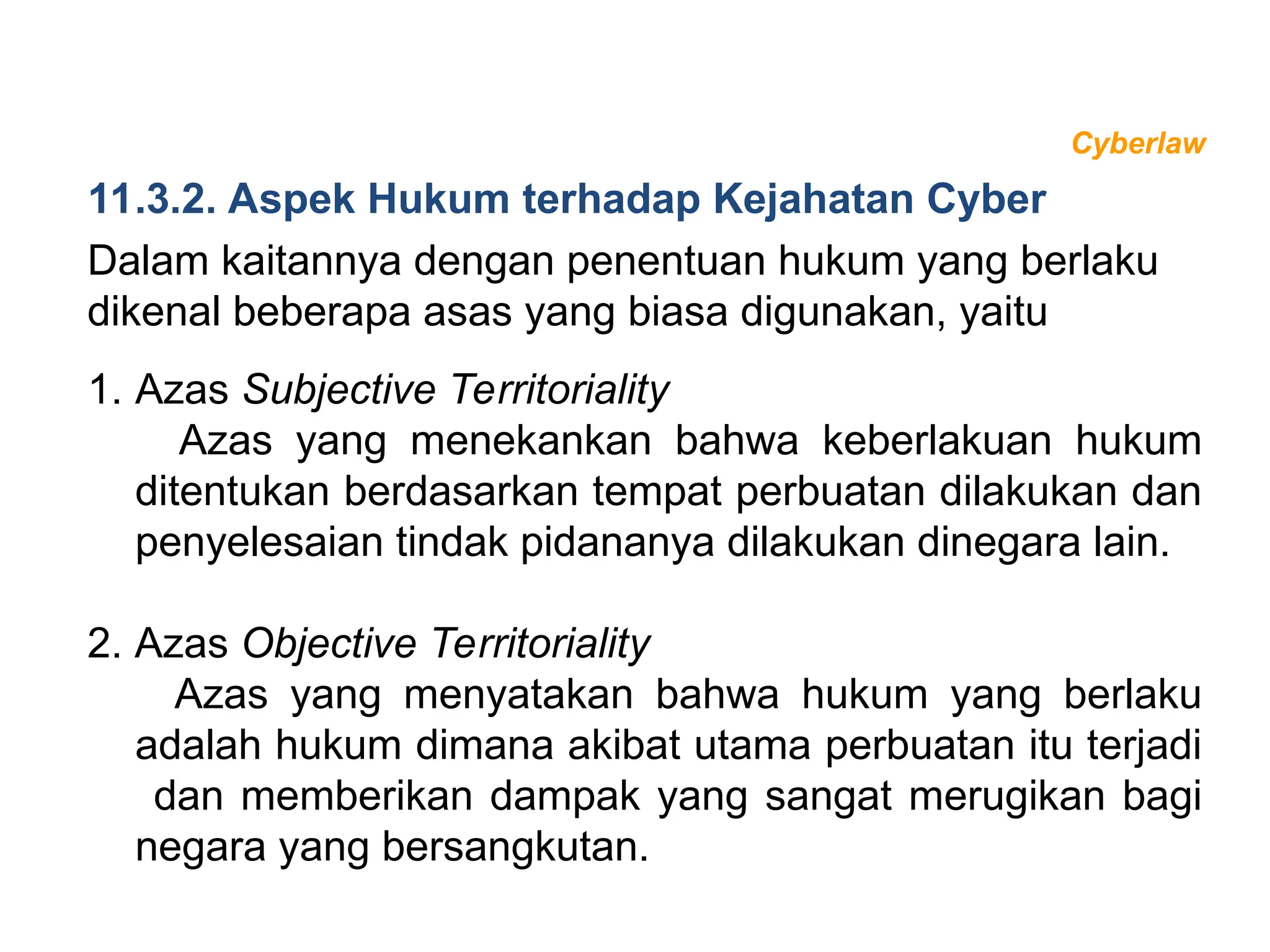 Hukum, etika, dan kejahatan sistem cyber | PPT