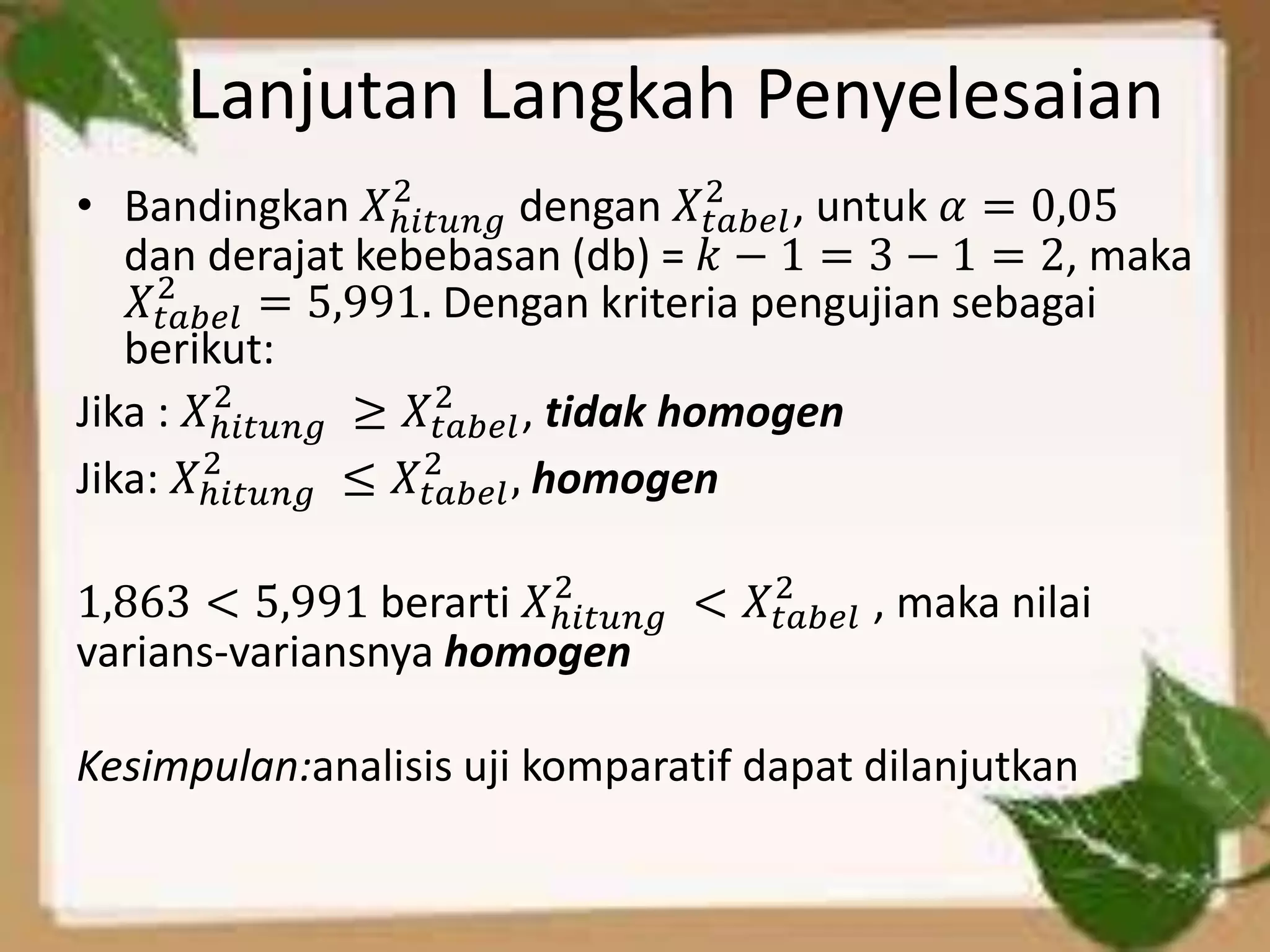Uji Normalitas dan Homogenitas ppt- | PPTX