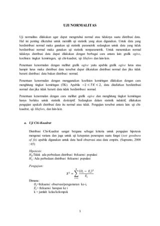 Pertemuan 11 (uji normalitas dan homogenitas) | PDF