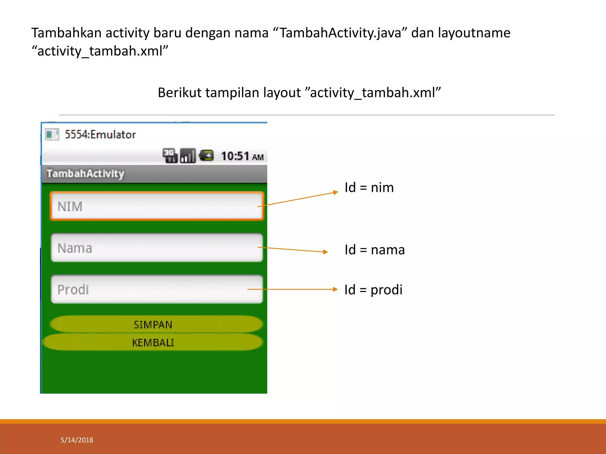 Pertemuan 12 splash screen,+ create database | PPT