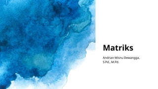 Analisis Numerik berbagai perhitungan Matriks | PPTX