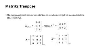 Analisis Numerik berbagai perhitungan Matriks | PPTX