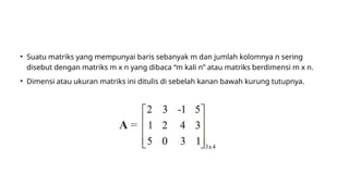 Analisis Numerik terkait pemahaman Matriks | PPTX