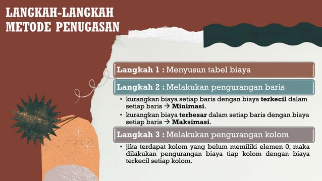 PPT Mata Kuliah Riset Operasi untuk Materi Metode Penugasan | PDF