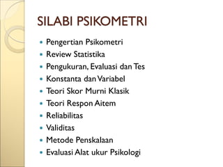 Pertemuan 1 & 2 Psikometri | PDF