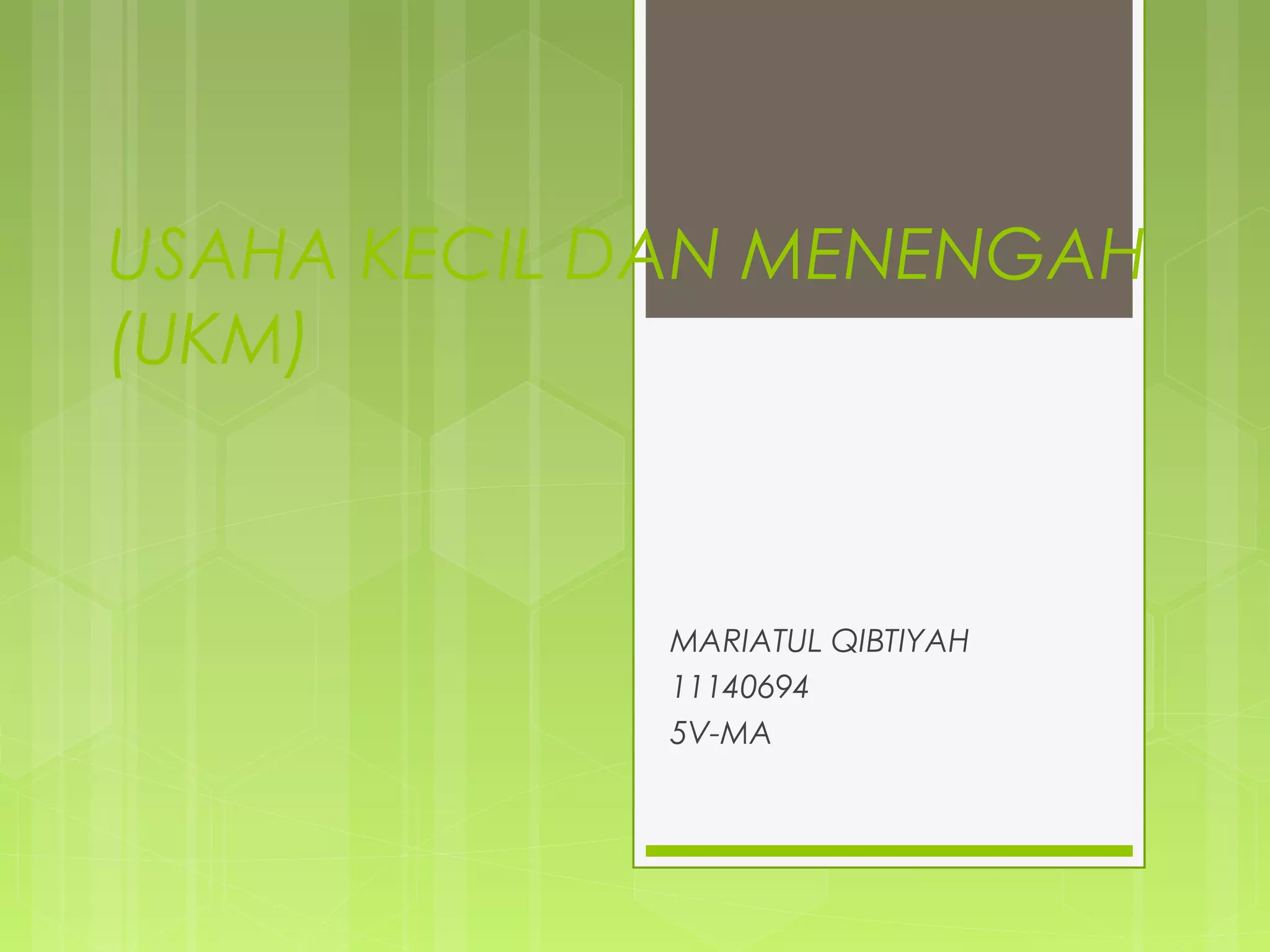 Pertemuan 12 usaha kecil dan menengah (ukm) | PPT