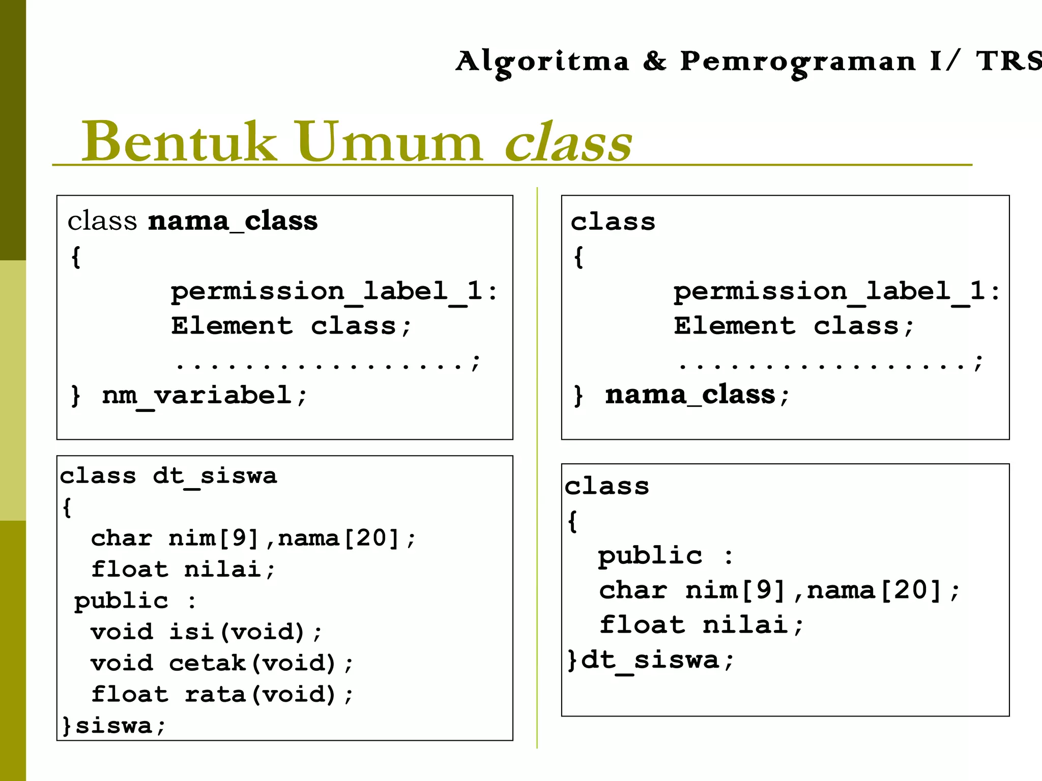 Pertemuan 13 : Algoritma & Pemrograman | PPT
