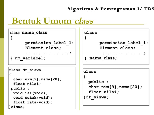 Pertemuan 13 : Algoritma & Pemrograman | PPT