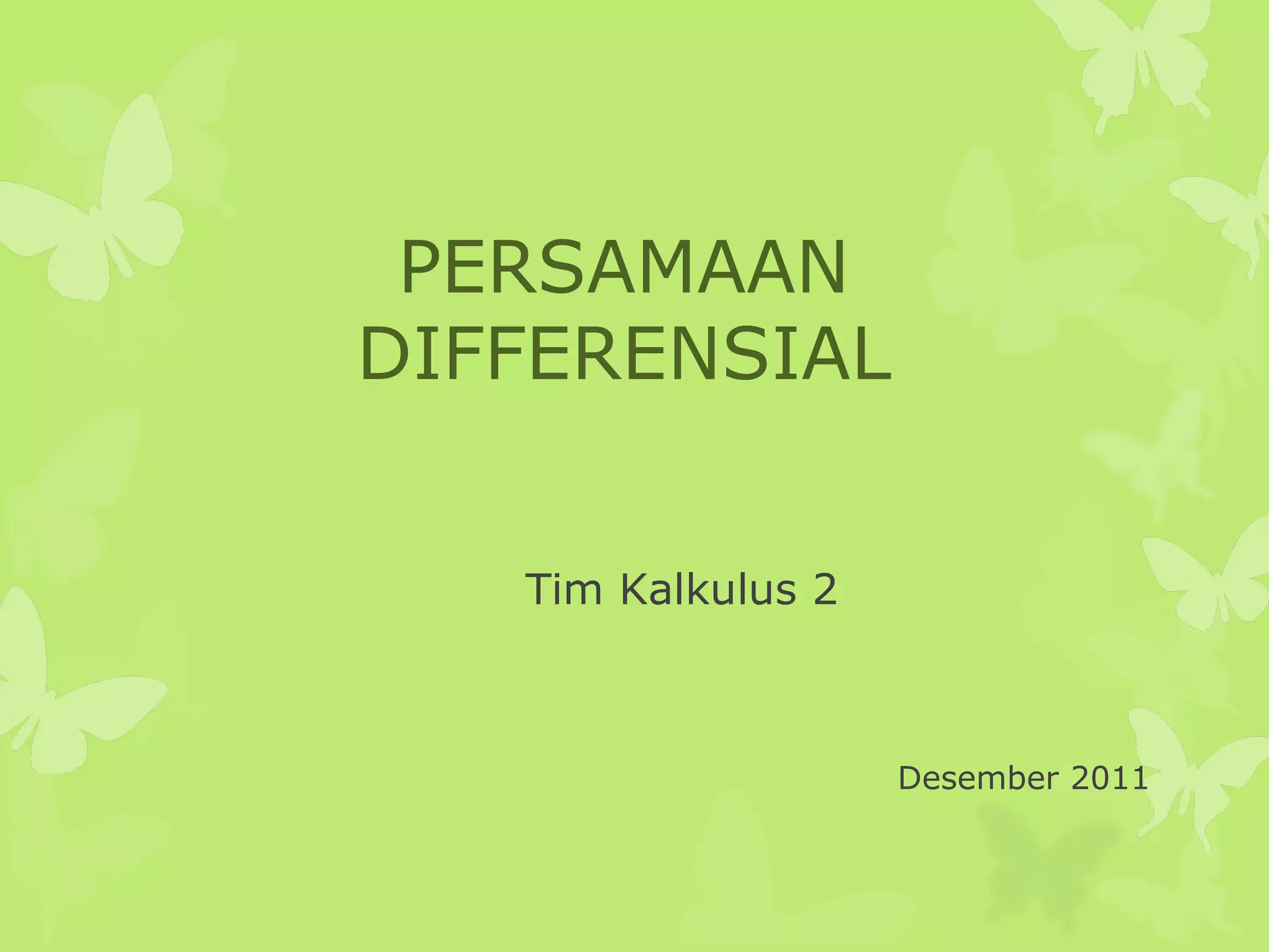 persamaan differensial | PPT