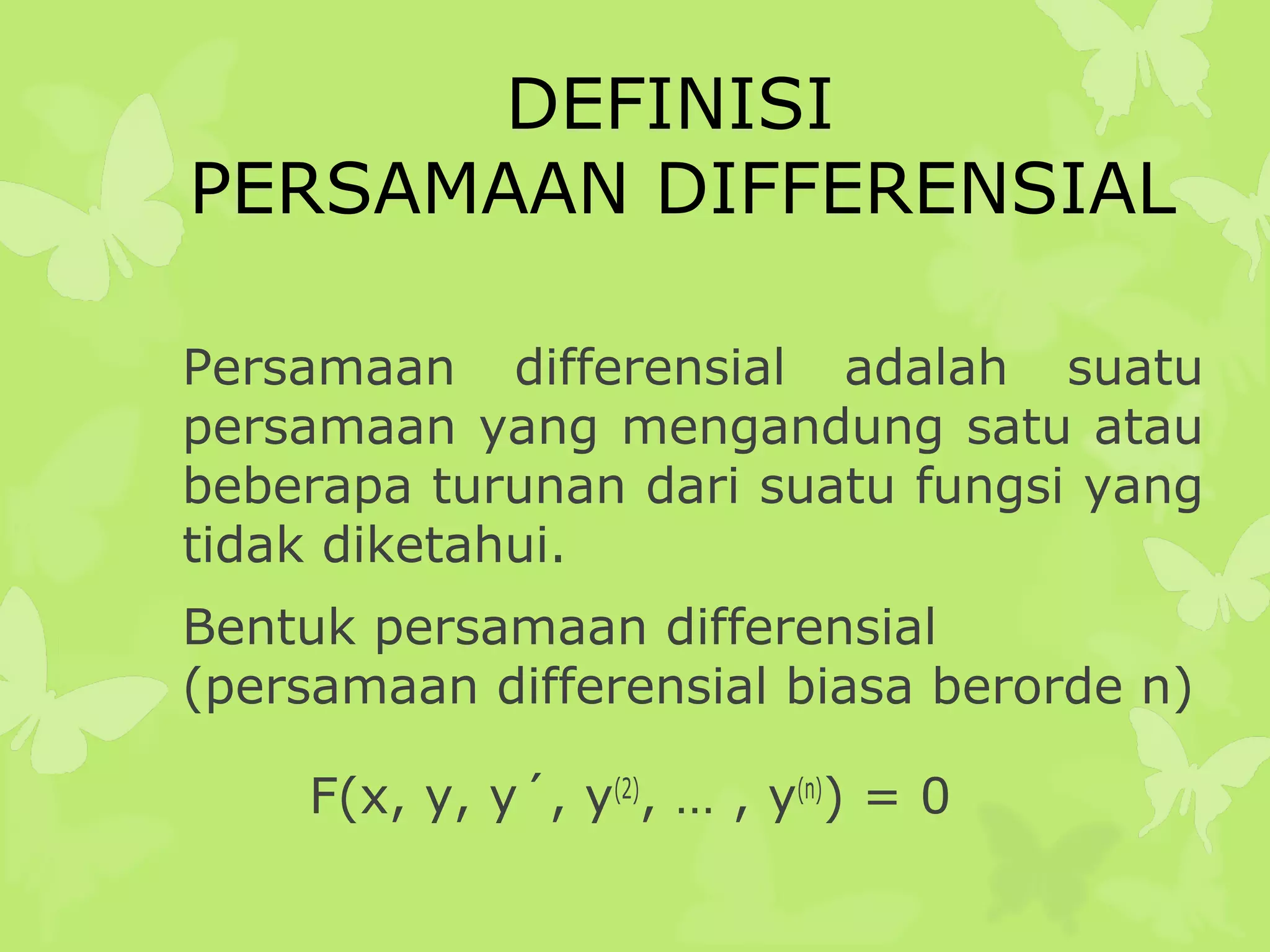 persamaan differensial | PPT