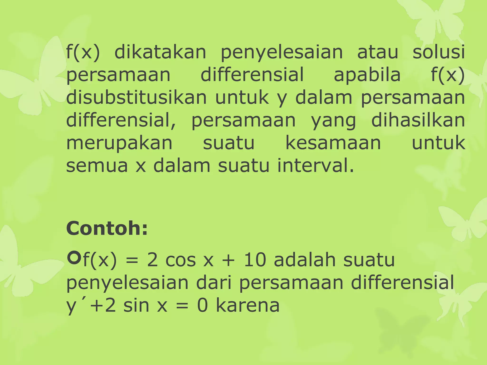 persamaan differensial | PPT