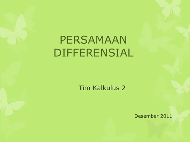 persamaan differensial | PPT