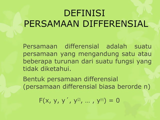 persamaan differensial | PPT