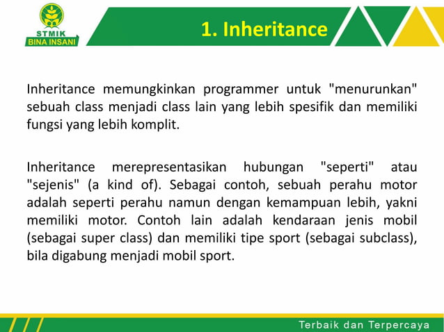 Pertemuan 13 Object Oriented Program Oop Ppt