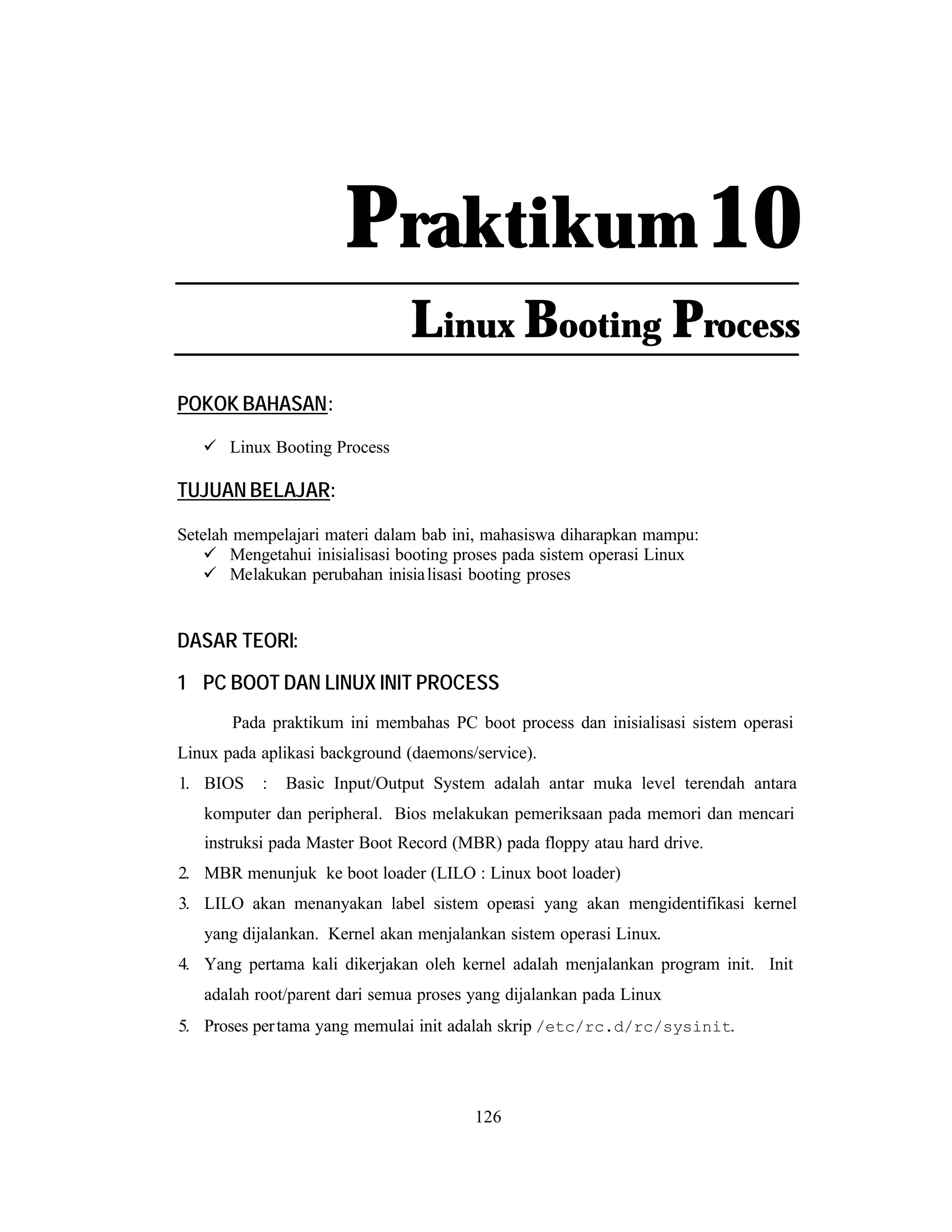 Pertemuan14 linux booting proses | PDF