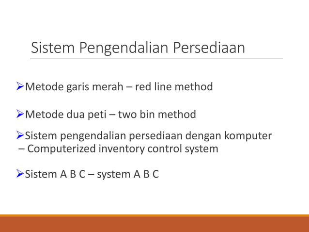 Model dalam manajemen persediaan, model EOQ | PPT