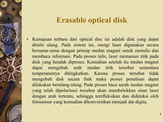 Pertemuan 14 optical disk | PPTX