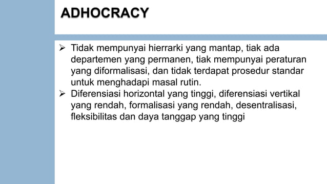 Pertemuan 15 Pilihan Desain Organisasi (Adhocracy).pptx