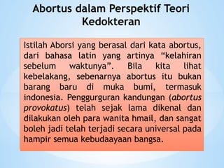 abortus dan jenis-jenis abortus dan pencegahan | PPT