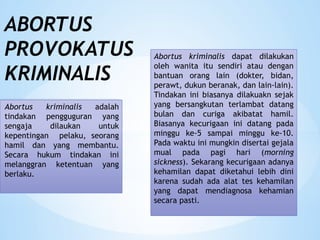 abortus dan jenis-jenis abortus dan pencegahan | PPT
