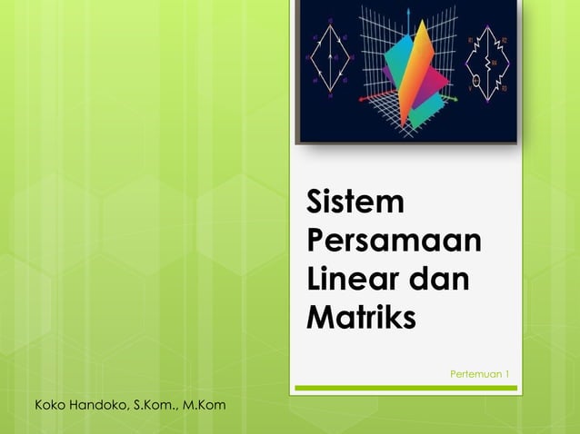 Penyelesaian persamaan linear dengan cara menggunakan matriks | PPT