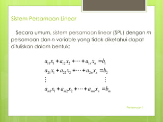 Penyelesaian persamaan linear dengan cara menggunakan matriks | PPT