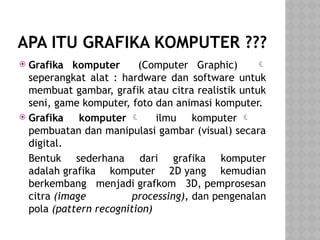 Pengertian Grafika Komputer Pertemuan pertama | PPTX
