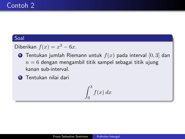 Kalkulus Integral : Integral Tentu | PDF