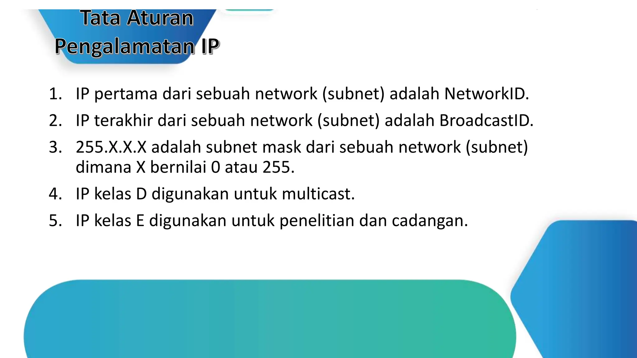 Pertemuan 1_IP Address berisi tentang materi jaringan menentukan dan ...