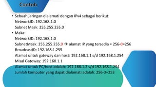 Pertemuan 1_IP Address berisi tentang materi jaringan menentukan dan ...