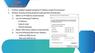 Pertemuan 1_IP Address berisi tentang materi jaringan menentukan dan ...