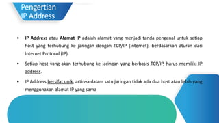 Pertemuan 1_IP Address berisi tentang materi jaringan menentukan dan ...