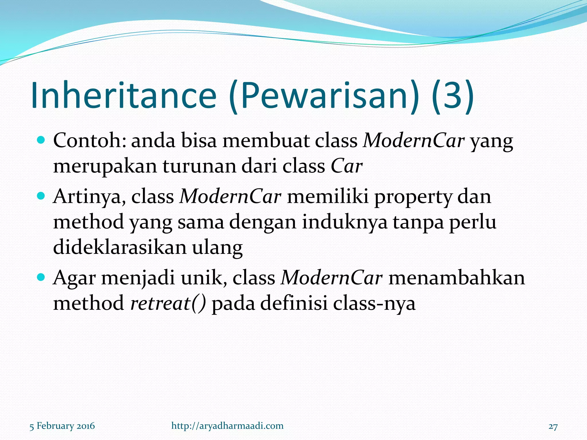 Pertemuan 1 konsep dasar pemrograman berorientasi objek | PDF