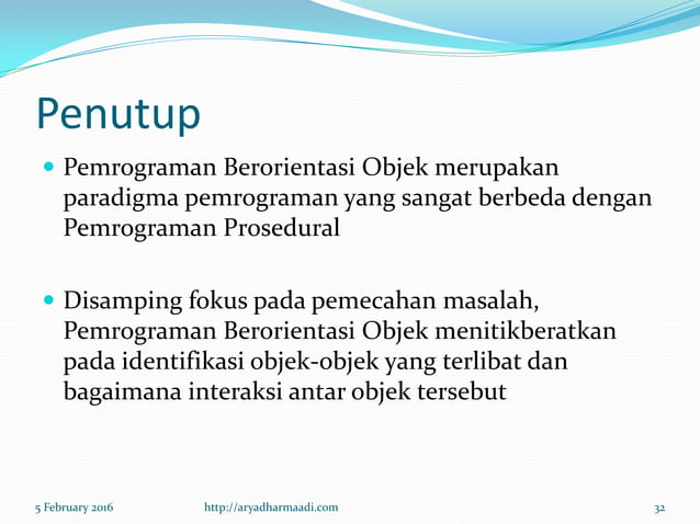 Pertemuan 1 konsep dasar pemrograman berorientasi objek | PDF