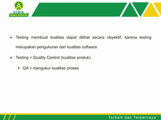 Pertemuan 1 Konsep Dasar Testing | PDF