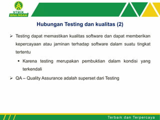 Pertemuan 1 Konsep Dasar Testing | PDF