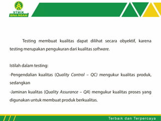 Pertemuan 1 Konsep Dasar Testing | PDF