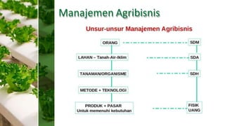 Konsep Agribisnis adalah suatu kesatuan kegiatan meliputi salah satu ...
