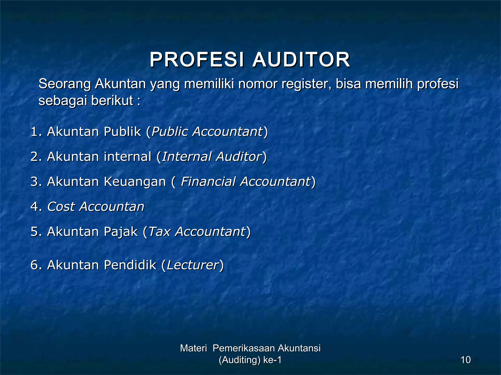 Pertemuan1 pemeriksaan akuntansi | PPT