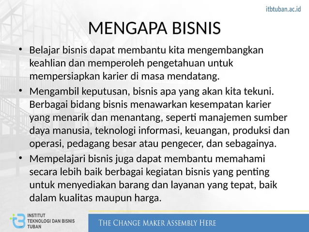 Pertemuan 1 Pengantar Bisnis pada penerimaan mahasiswa | PPTX