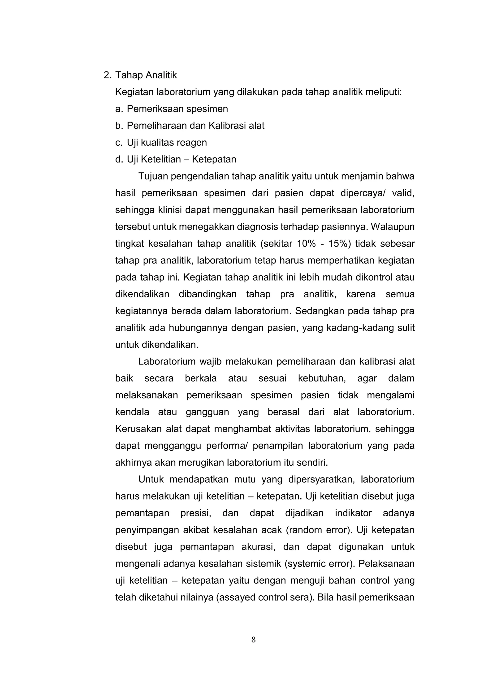 Pertemuan 1 pengantar pengendalian mutu laboratorium | PDF